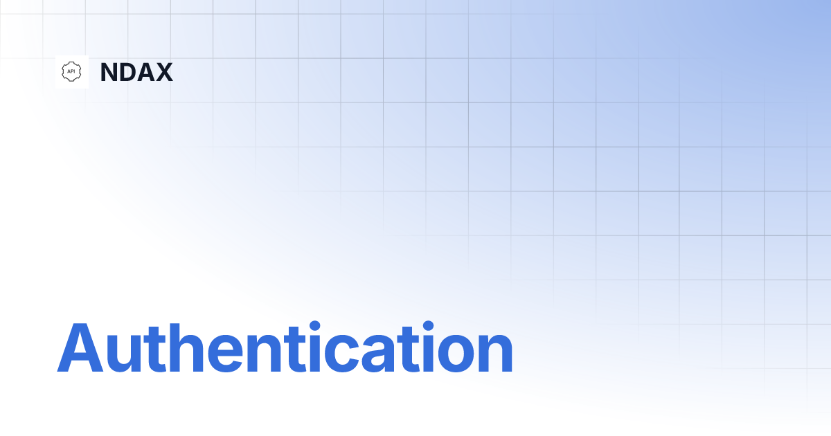 Authentication | NDAX